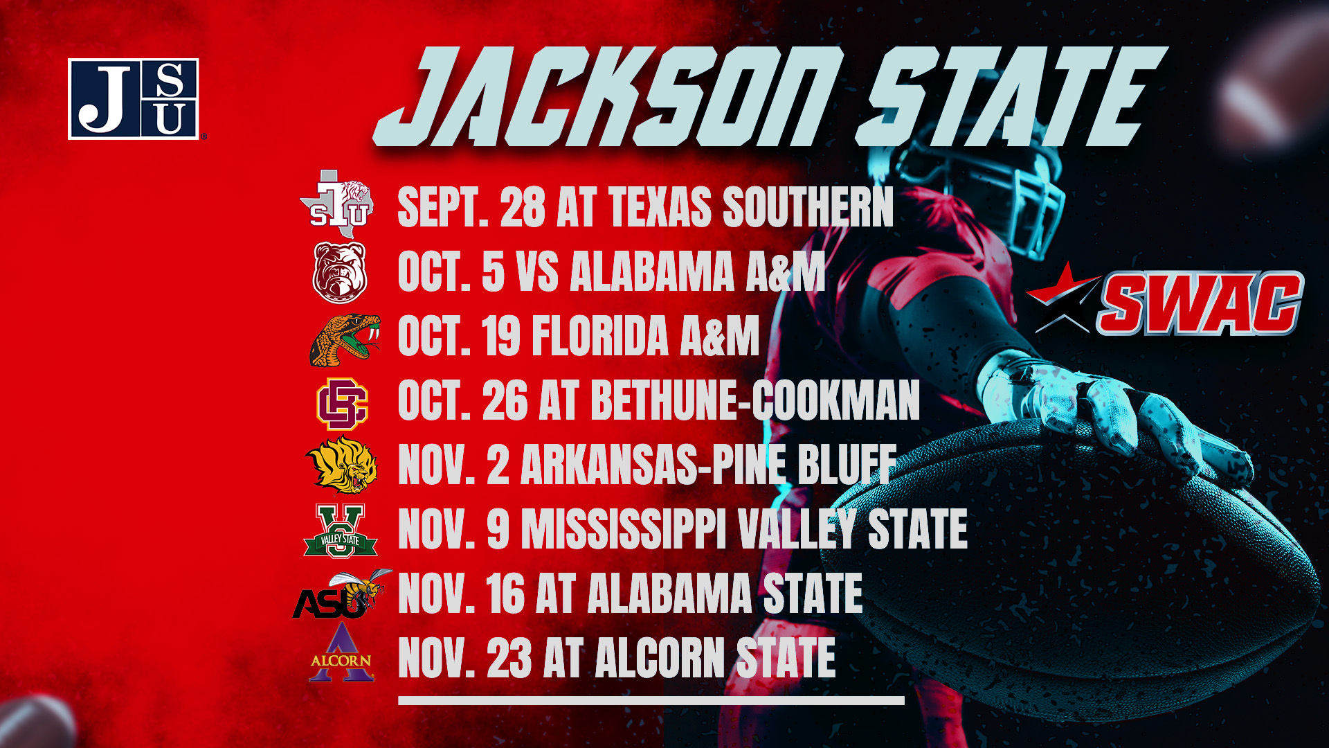Jackson State football schedule 2024 has all the big SWAC brands - HBCU ...