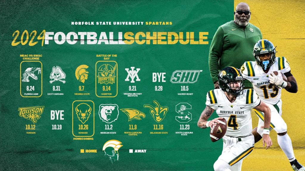 Norfolk State University football 2024 schedule revealed - HBCU Gameday