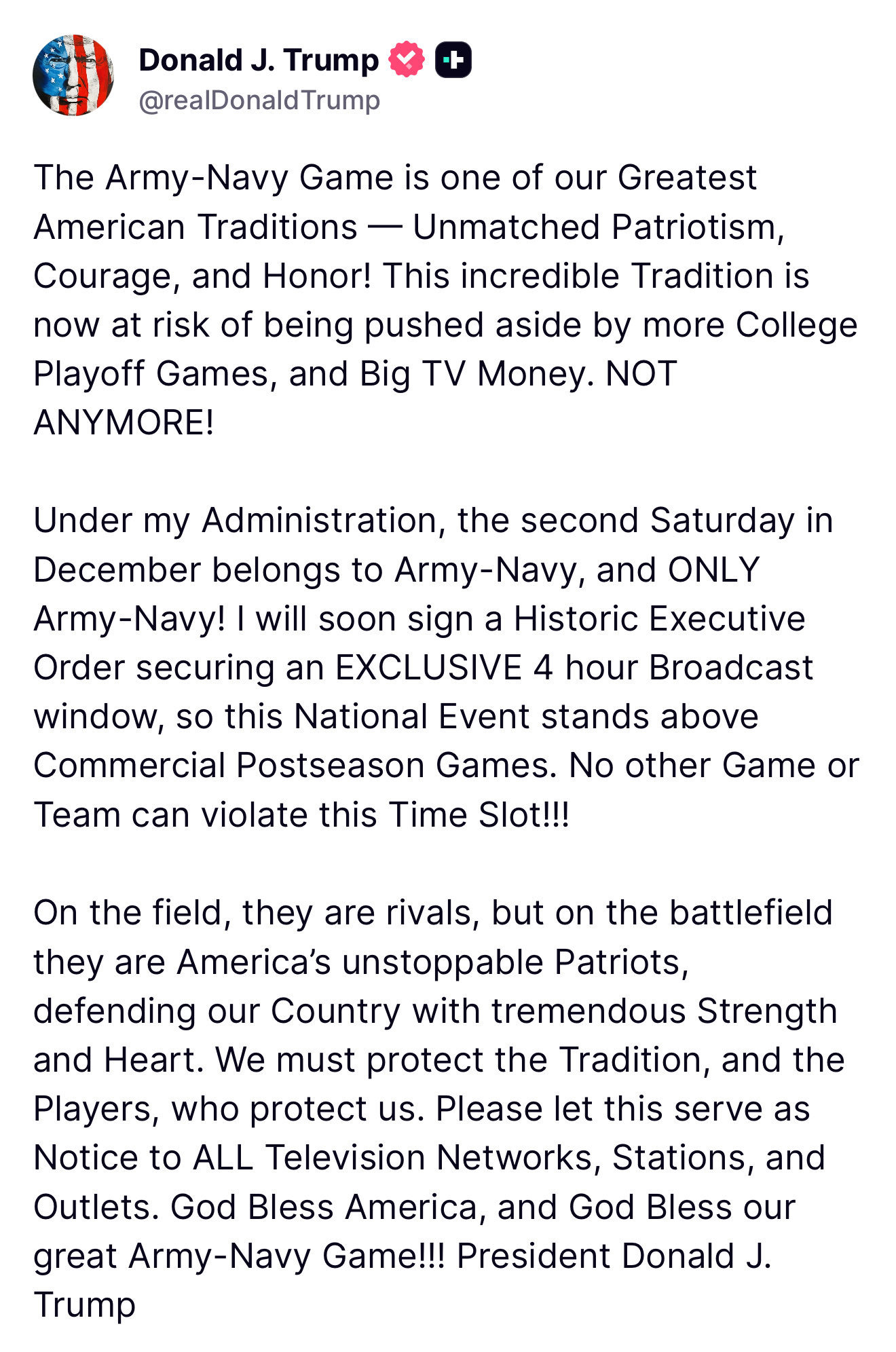 What Trump’s Army–Navy Order Means for HBCU Football - HBCU Gameday