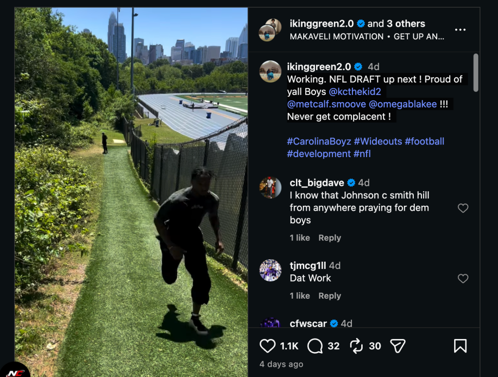 NFL Players Training at HBCU Football Field in Charlotte - HBCU Gameday